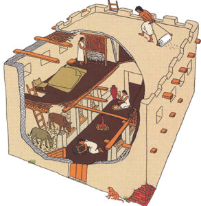 Artistic reconstruction of a typical Israelite pillared house - The BAS ...