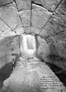 Lower Aqueduct, barrel-vaulted chamber with sediment collection pool ...